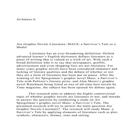 Al-balawi 6Are Graphic Novels Literature MAUS a .docx