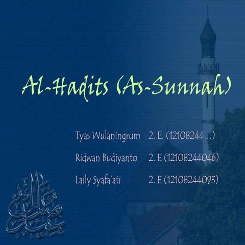Al hadist (as-sunnah) | PPTX