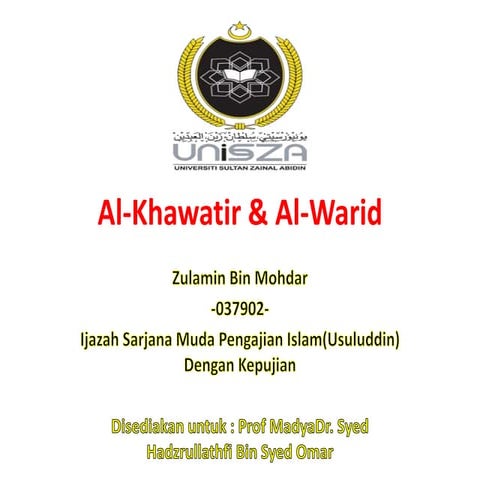 Al khawatir dan al-warid | PPTX