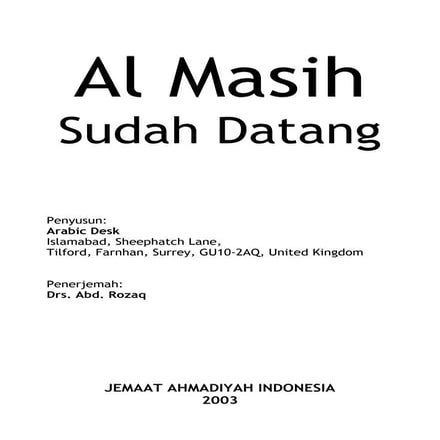Al Masih Sudah Datang | PDF