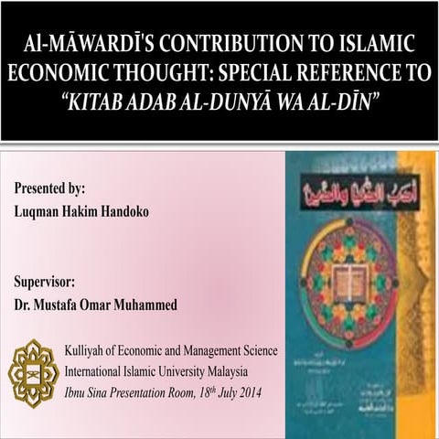 Al-MĀWARDĪ'S CONTRIBUTION TO ISLAMIC ECONOMIC THOUGHT: SPECIAL ...