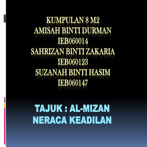 Al Mizan Tingkatan3 | PPTX