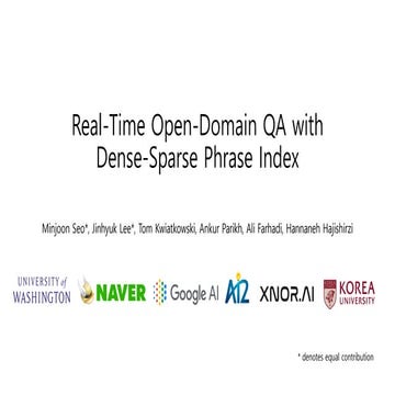 Real-Time Open-Domain Question Answering with Dense-Sparse Phrase Index | PDF