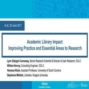 Academic Library Impact: Improving Practice and Essential Areas to ...