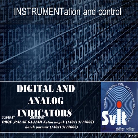DIGITAL AND ANALOG INDICATORS | PPT