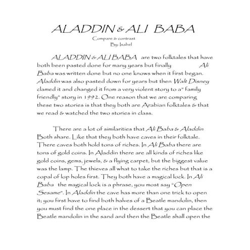 Aladdin and ali baba | DOC