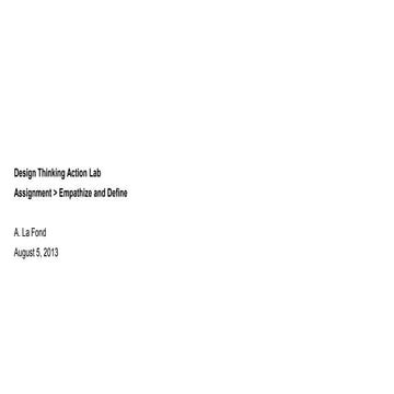 Design Thinking Action Lab - Empathize & Define Assignment | PPTX | Career Planning | Careers