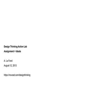 Design Thinking Action Lab - Ideate Assignment | PPTX | Job Search | Careers