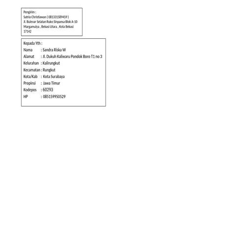 alamat untuk jne dan lain lain wkwkwkkwkwkwk | PPT