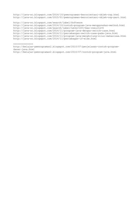Alamat Java Contoh Program Java 01 Txt Programming Languages 9539
