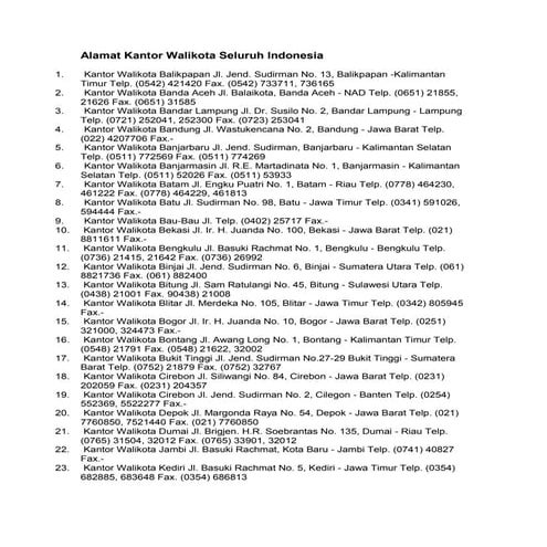 Alamat kantor BNN di Indonesia | PDF