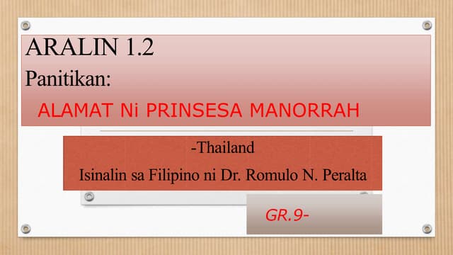 Grade 7; filipino lesson: Aralin 1 Ang Alamat ng Sarimanok.pptx