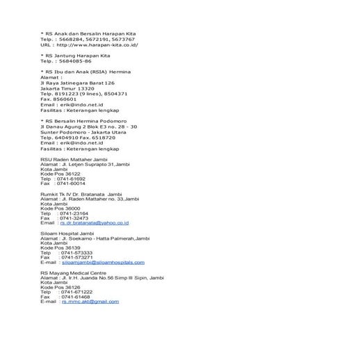 Alamat rs internet | DOCX