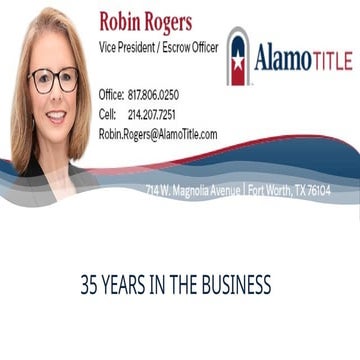 Robin Rogers - Alamo Title | BNI Panther City Professionals Featured ...