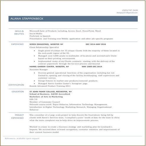 Alana's resume | DOCX