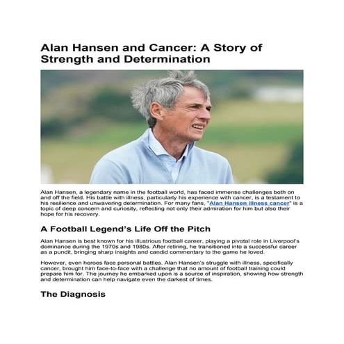 Alan Hansen and Cancer: A Story of Strength and Determination | PDF