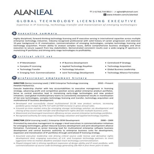 Alan leal resume (Jan2013) | PDF