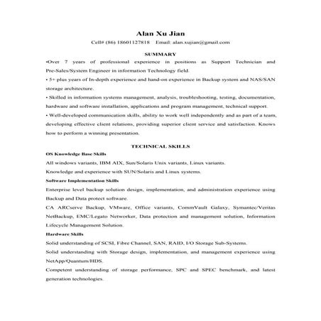 Alan Professional Resume Update | PDF