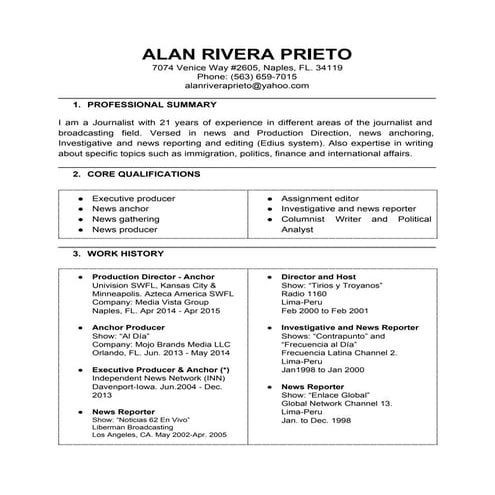Alan Rivera Prieto resume 2016 | PDF