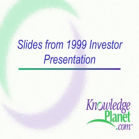 Alan Todd KnowledgePlanet Investor Presentation | PPT