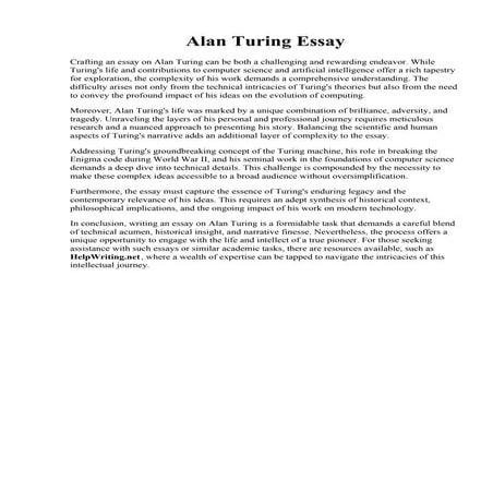 Alan Turing Essay | PDF