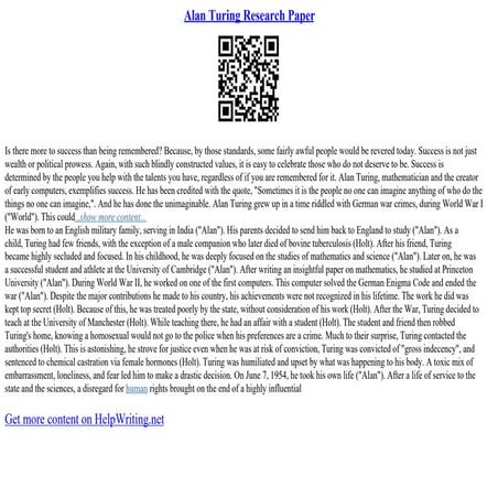 Alan Turing Research Paper | PPT