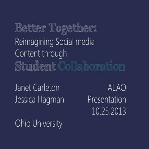 Better Together: Reimagining Social Media content Through Student ...
