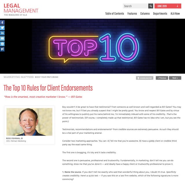 The Top 10 Rules for Client Endorsements | PDF