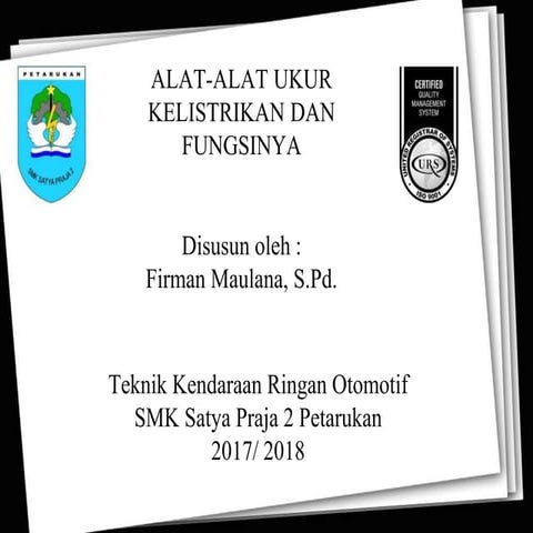 Alat Alat Ukur Kelistrikan Dan Fungsinyapptx