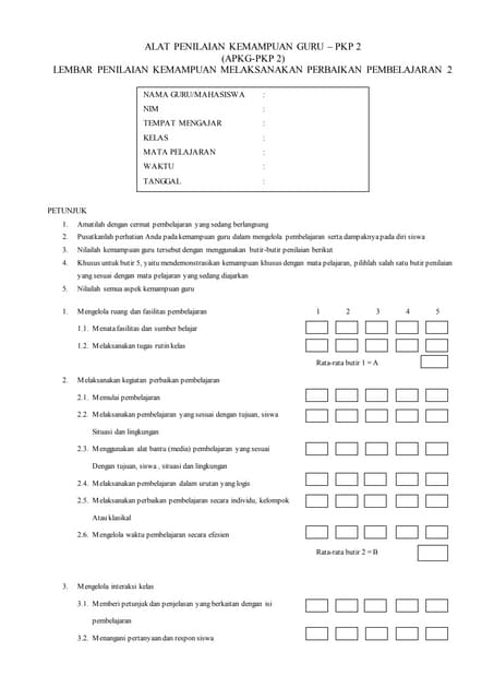 Format APKG 1 dan 2 PKP Universitas Terbuka ( UT ) Terbaru | DOC