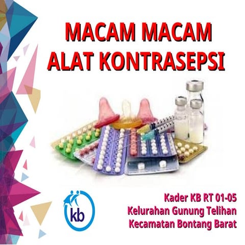 Macam-macam Alat Kontrasepsi, presentasi kader KB | PPT
