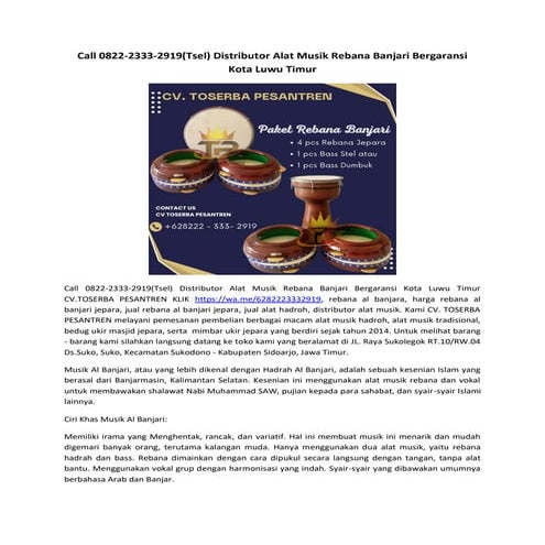 Alat Musik Rebana Banjari Bergaransi Kota Luwu Timur.pdf
