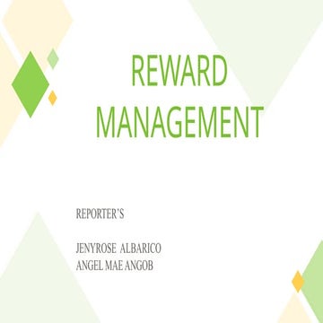 reward management PUBLIC ANDMINISTRATION | PPTX