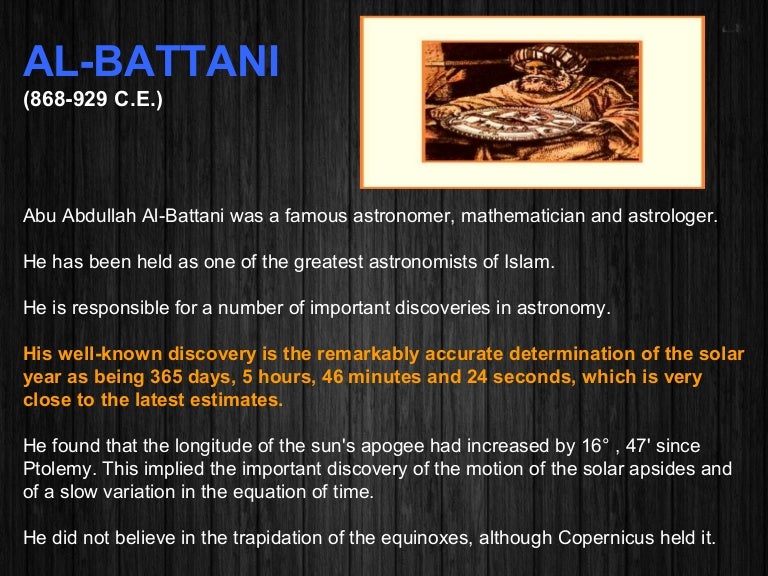 AL-BATTANI v(Great Astronomer of 10th Century)