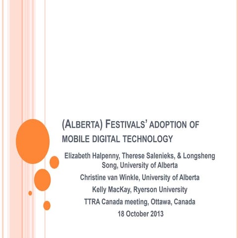 Festivals’ Adoption of Mobile Digital Technology by Elizabeth Halpenny ...