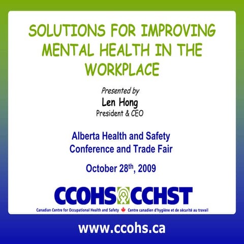 Solutions for Improving Mental Health in the Workplace | PPT