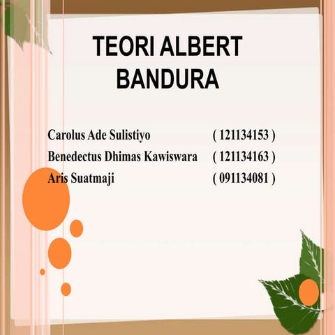 Teori Albert Bandura | PPTX