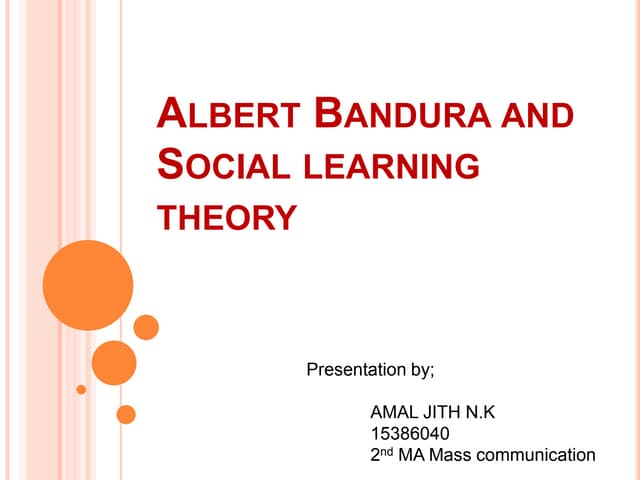 ALBERT BANDURA Social Learning Theory | PPTX