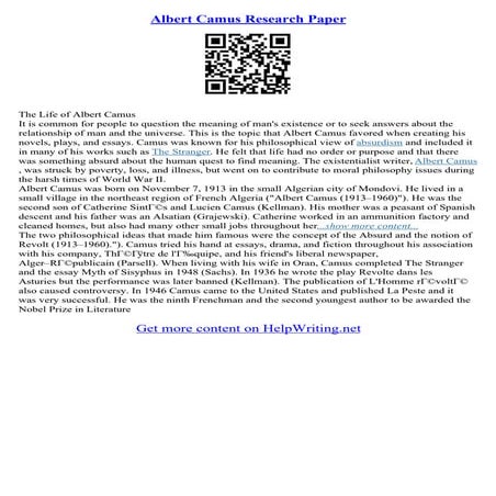 Albert Camus Essay | PDF