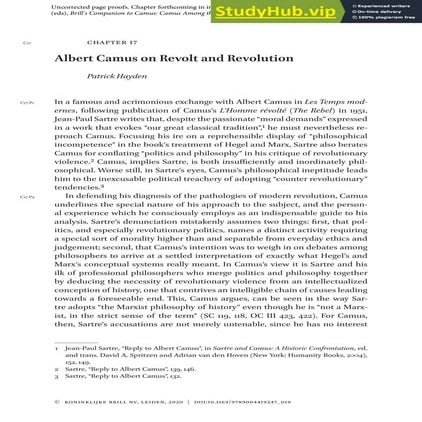 Albert Camus On Revolt And Revolution | PDF