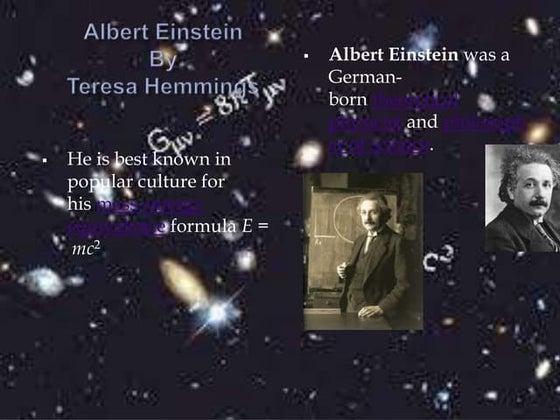 Thomas albert Einstein biography IN ENGLISH | PPT