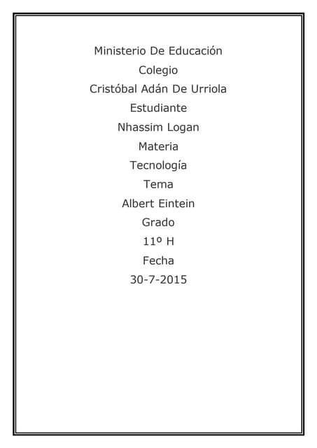 Biografía de albert einstein | PDF