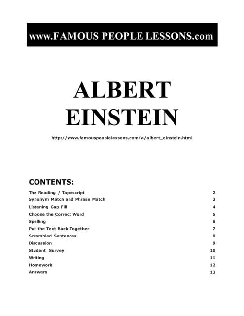 Worksheet - Albert Einstein | DOCX