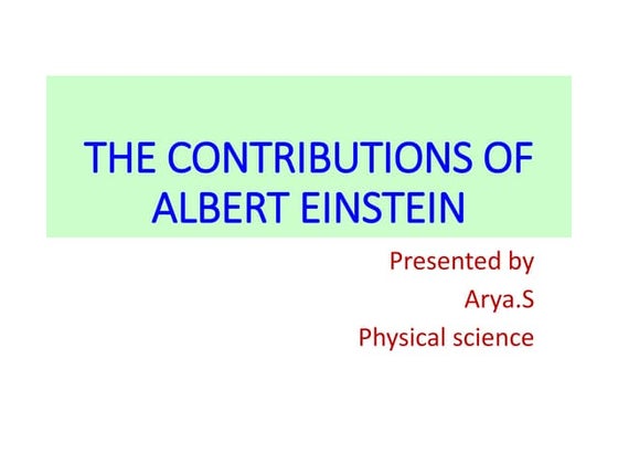 Albert Einstein Theory E=MC2 Interpretation | PPT