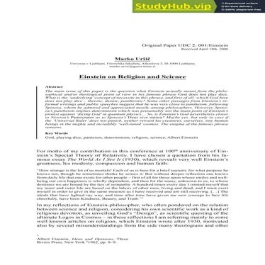 Albert Einstein Science Et Religion | PDF