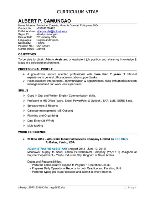 Resume August 2016 | PDF