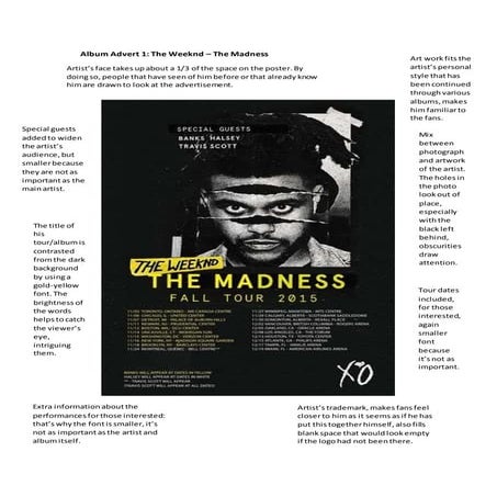 Album Advert 1 Analysis: The Weeknd - The Madness | DOCX