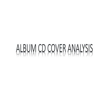 Analysis of music cd cover | PPTX