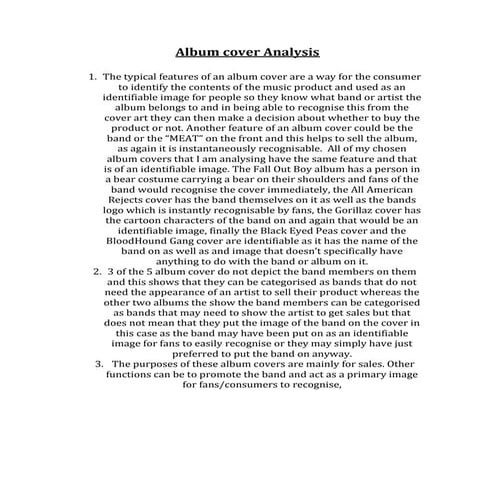Album cover analysis | DOCX