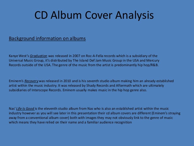 Album cover analysis